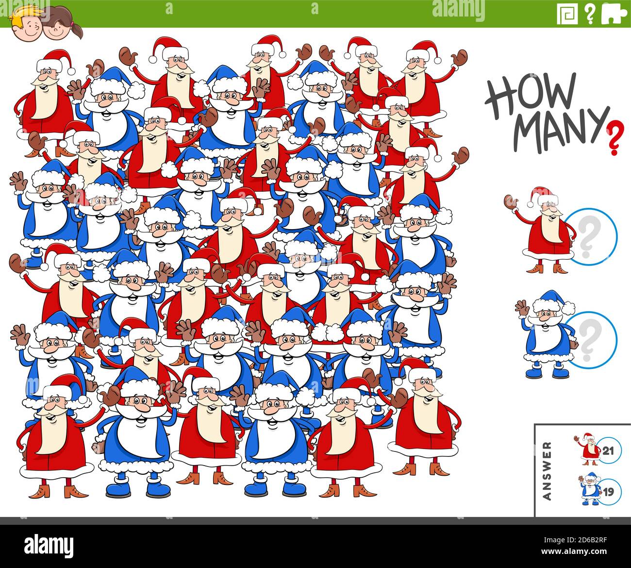 Illustration of Educational Counting Game for Children with Cartoon ...