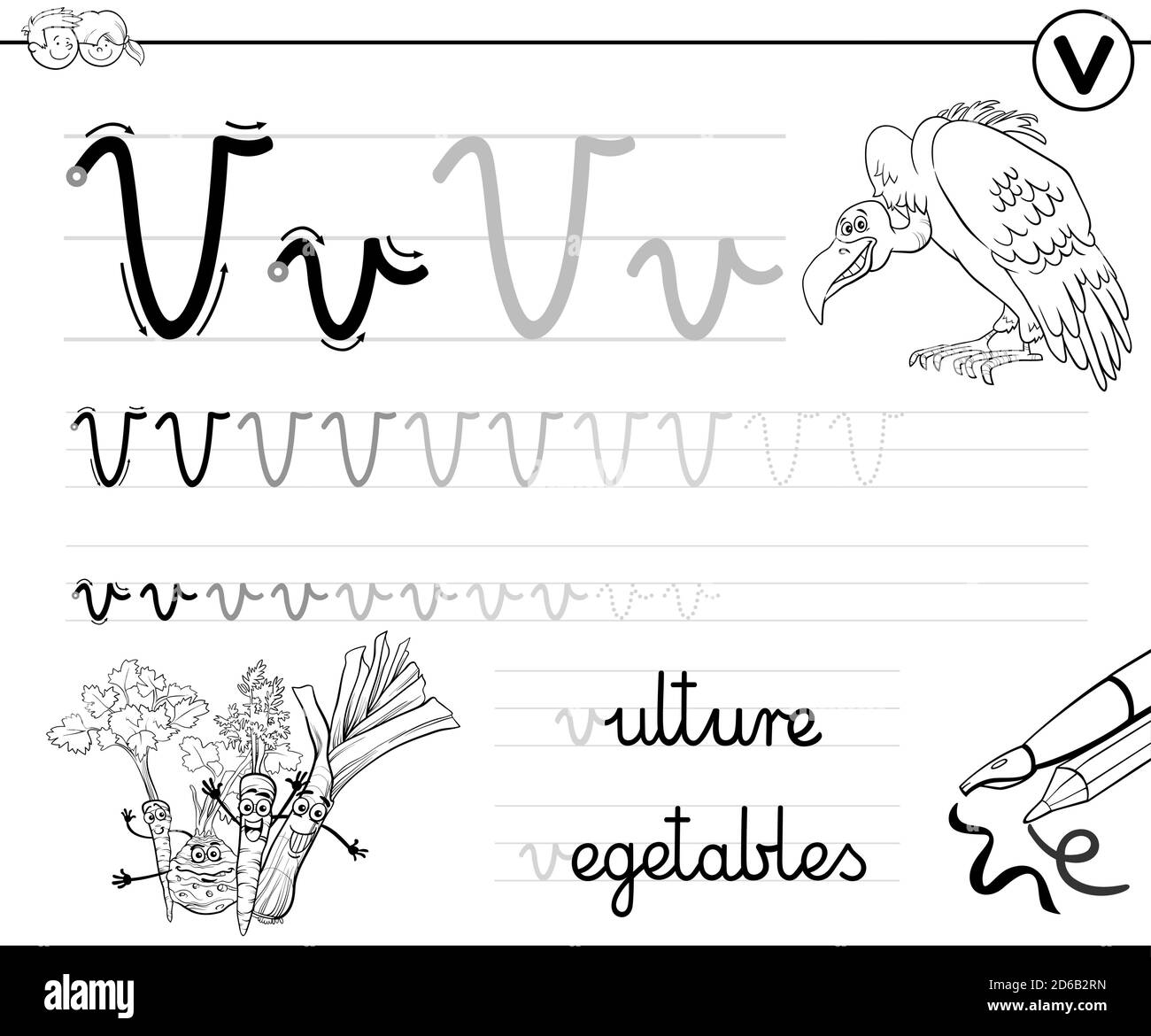 Letter V Coloring Pages Preschool