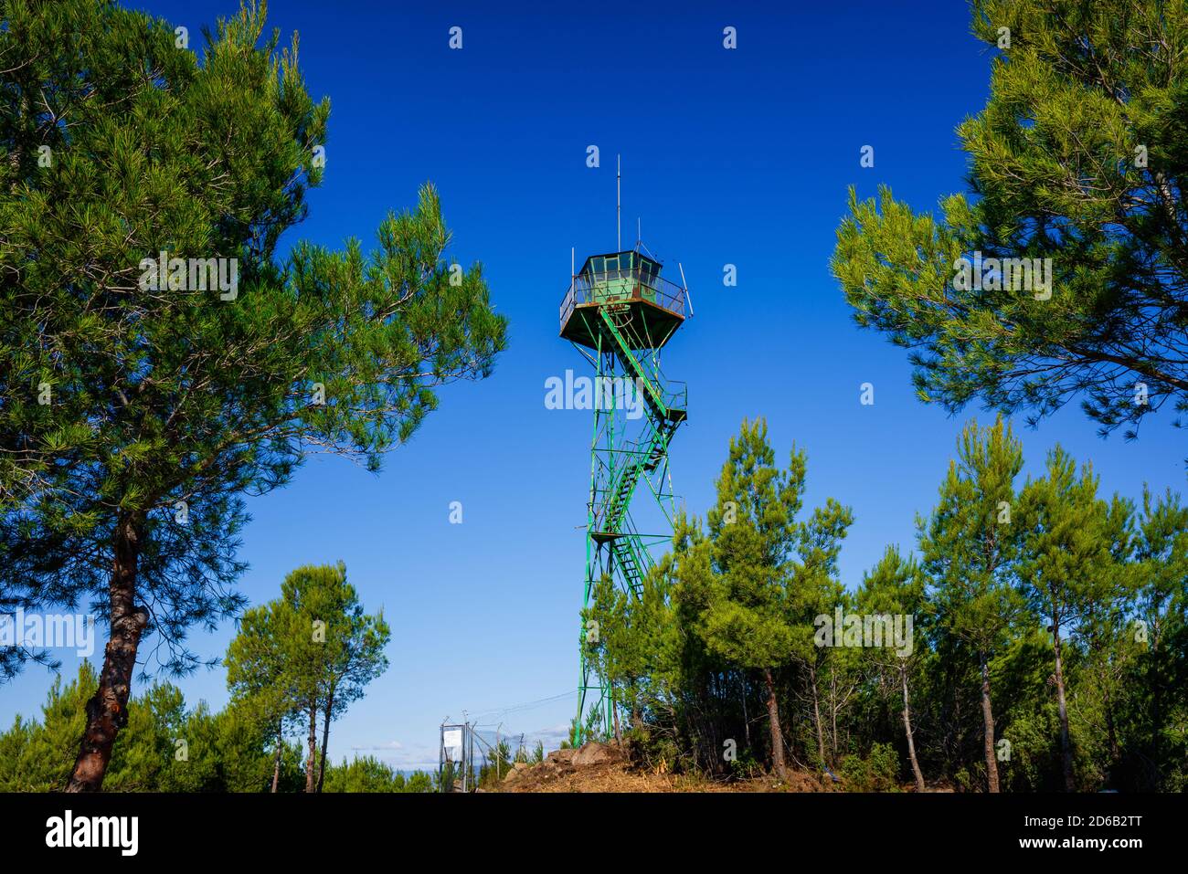 Watchtower to observe movements of prisoners in a mountainous area ...