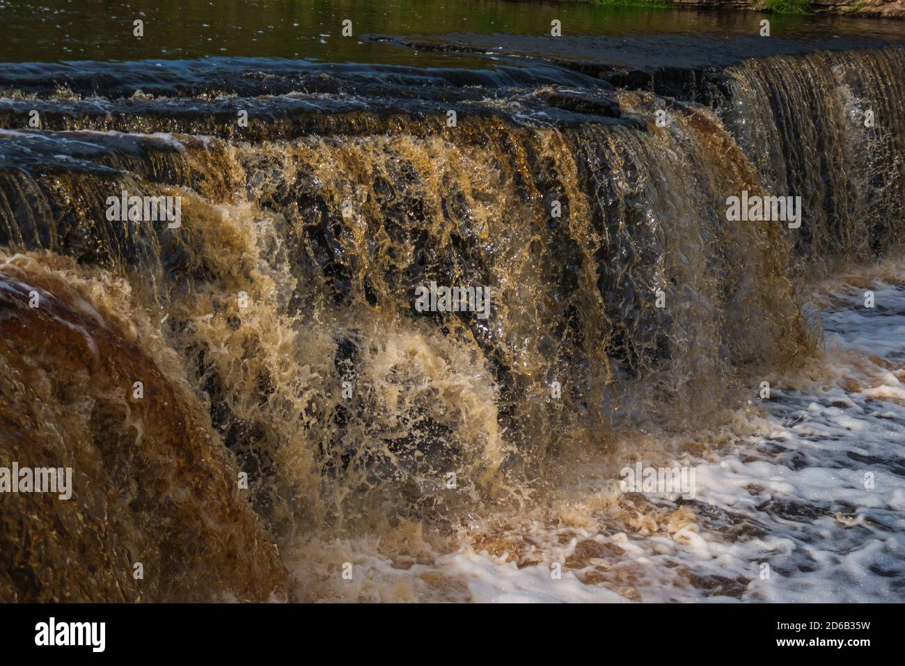 Waterfall, water flowing from the river falls down Stock Photo - Alamy