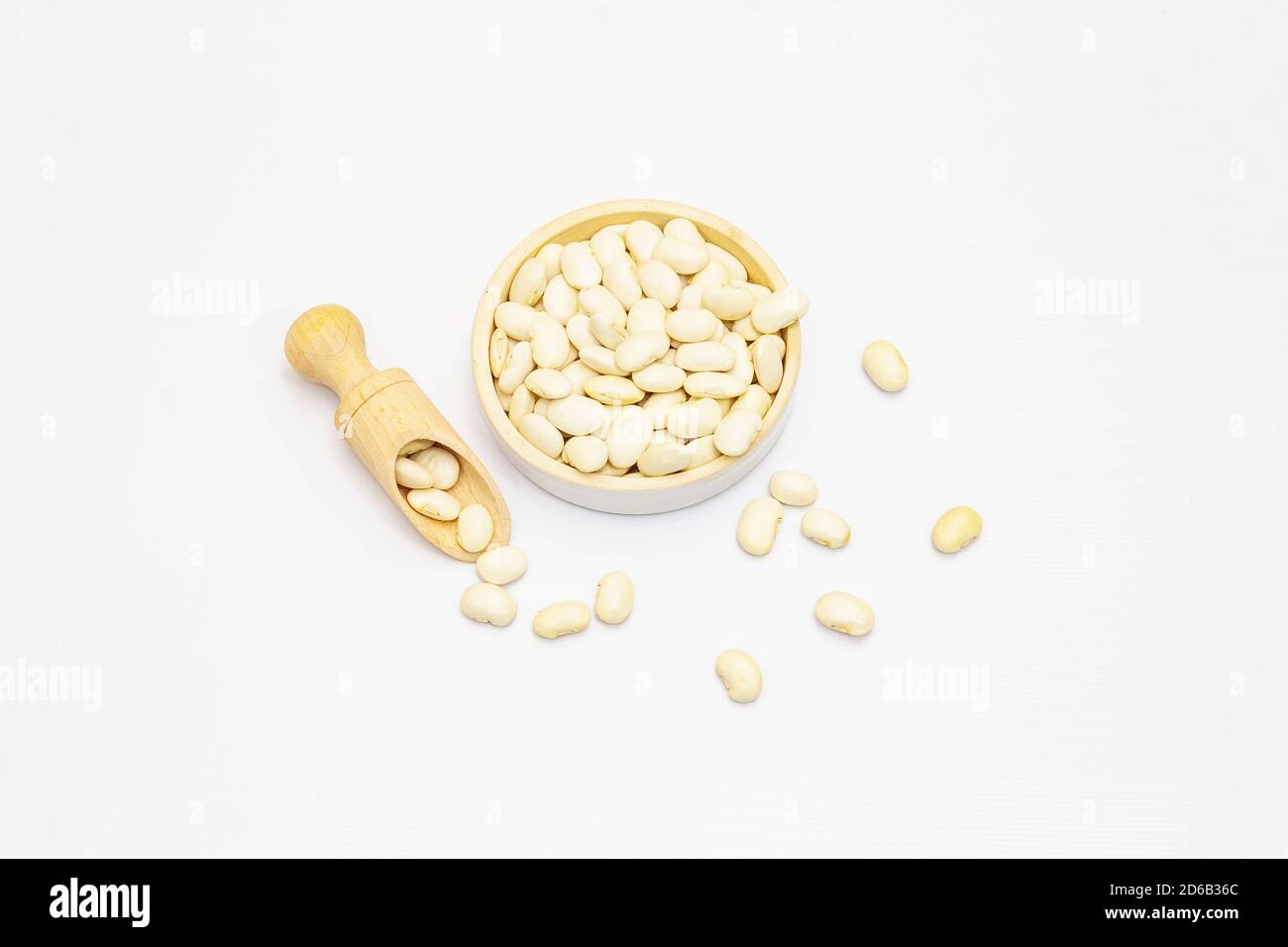 Dry Lima beans isolated on white background. A traditional ingredient ...