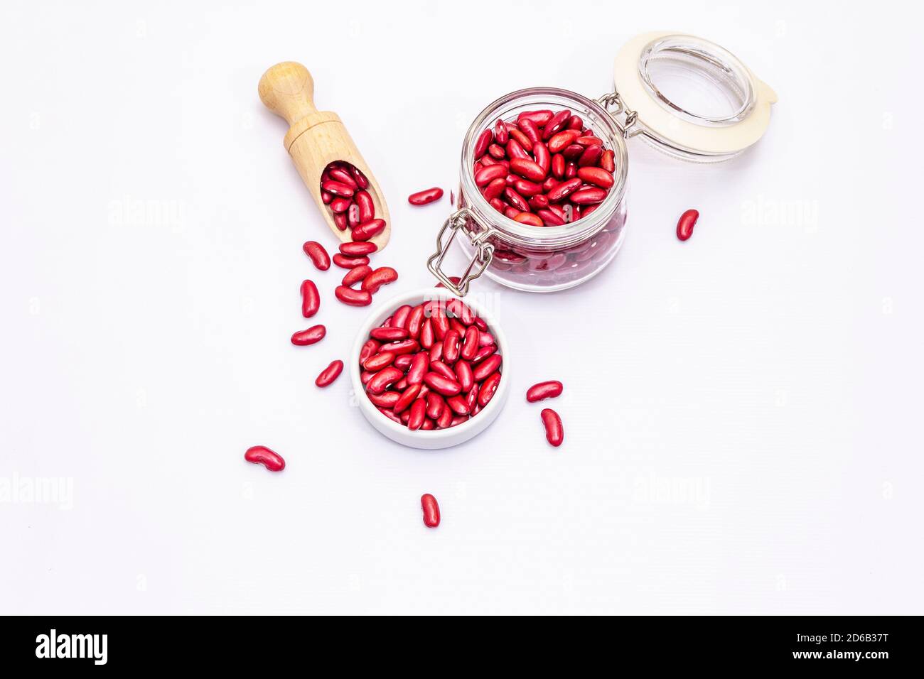 Dry red beans isolated on white background. A traditional ingredient in ...