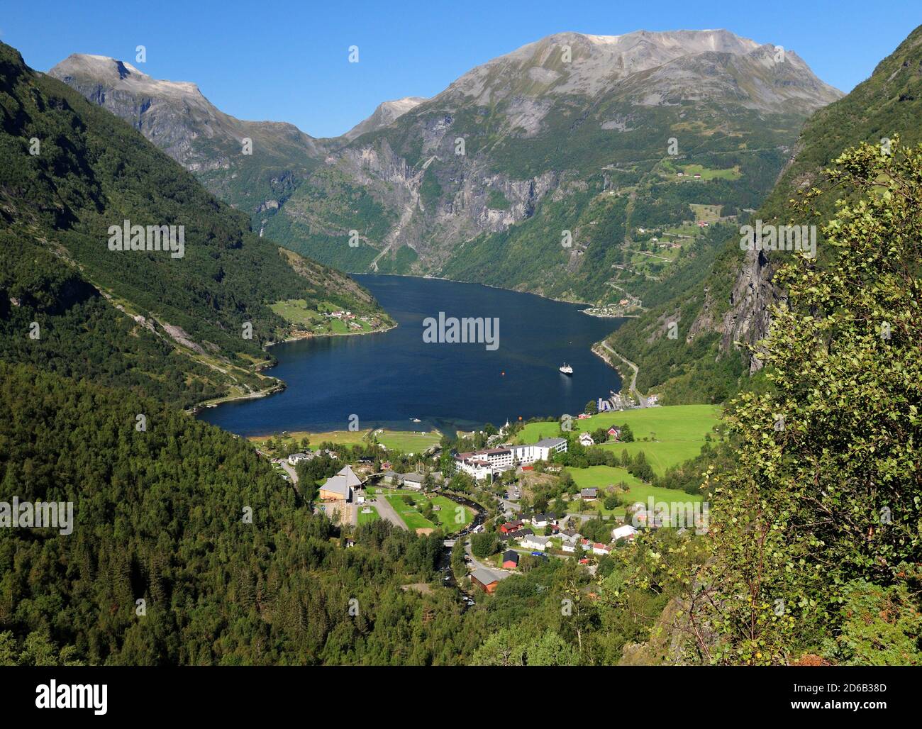View From Flydalsjuvet Lookout To Geiranger Village And Geirangerfjord ...