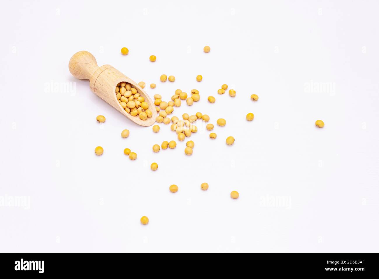 Dry soy beans isolated on white background. A traditional ingredient in ...