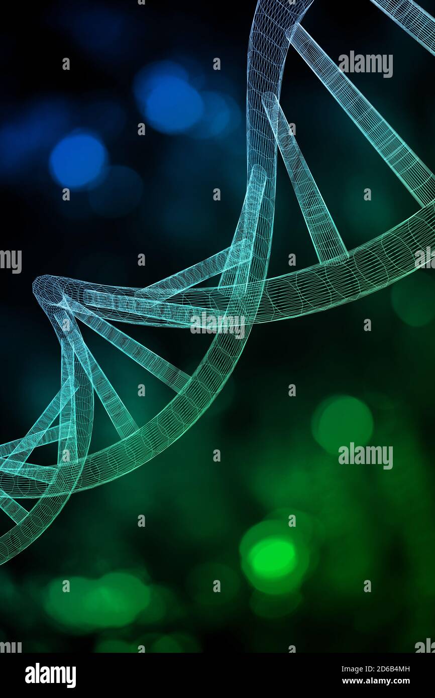 Abstract DNA strand double helix genetics 3D illustration Stock Photo ...