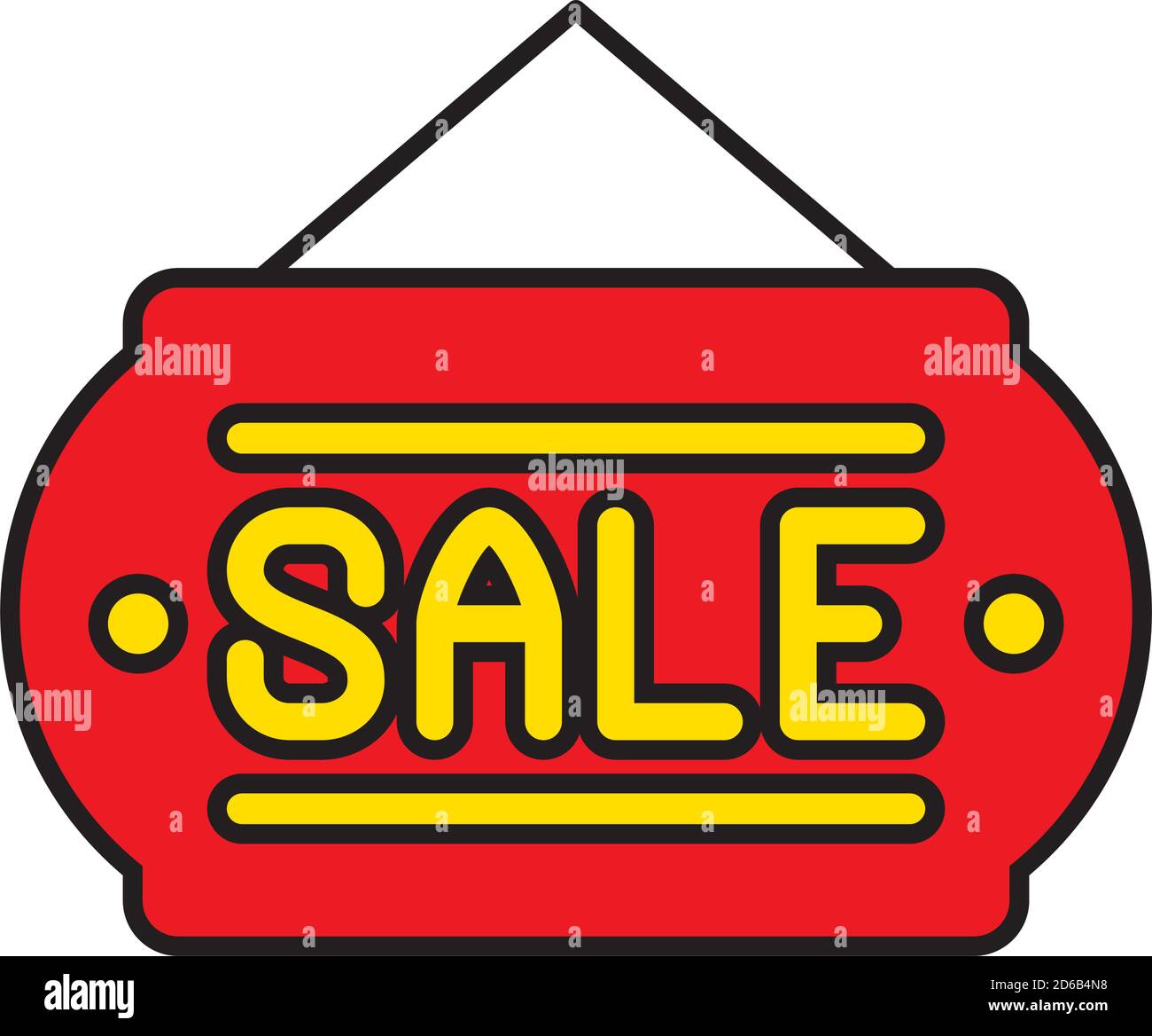 sale door sign icon over white background, line and fill style, vector ...
