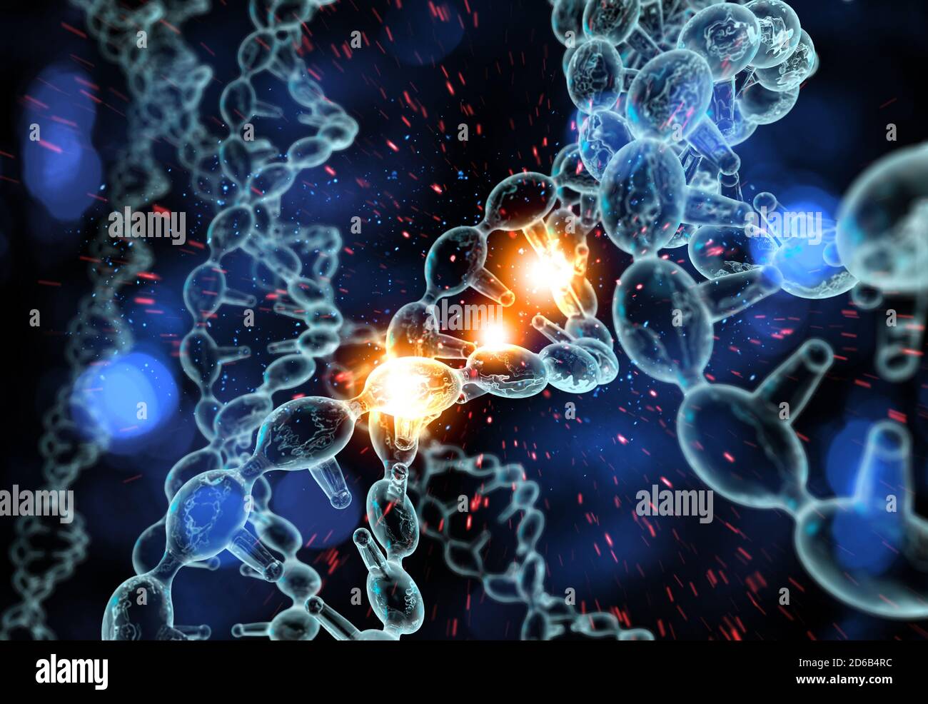 Abstract DNA strand double helix genetics 3D illustration Stock Photo ...