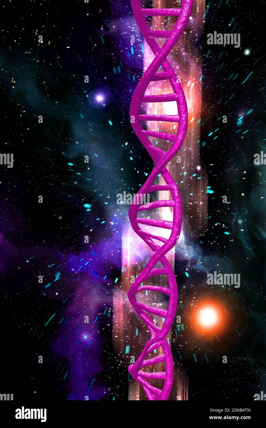 Abstract DNA strand double helix genetics 3D illustration Stock Photo ...