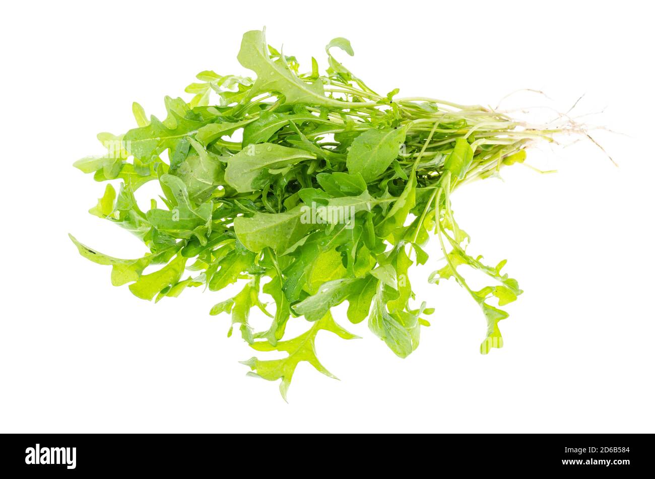 Green leaves of arugula isolated on white background. Ecological ...