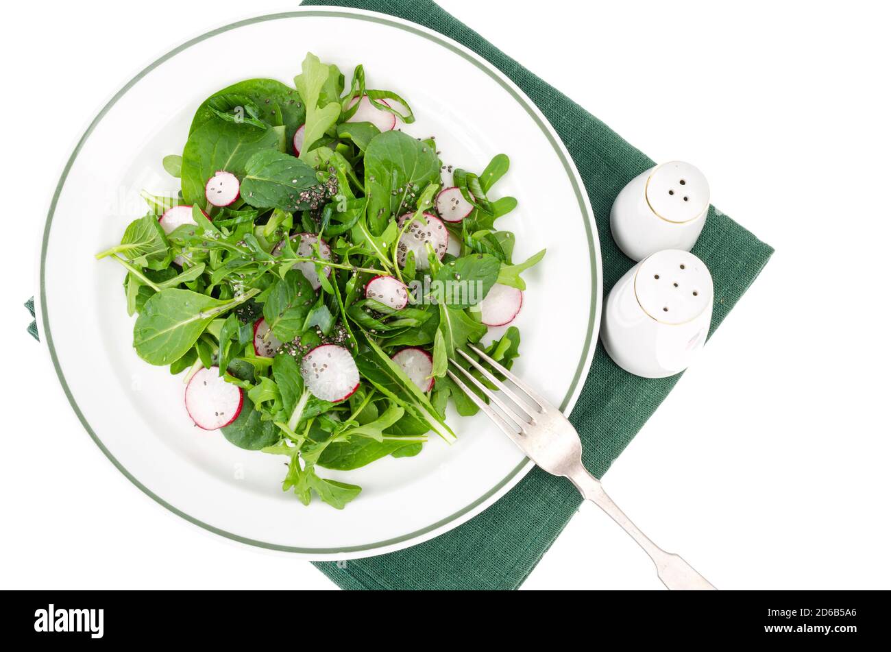 Spinach, arugula, radish and chia seeds. Photo Stock Photo - Alamy