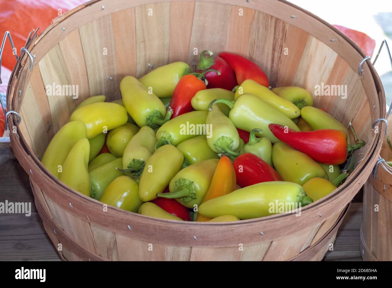 Basket with red pepper basket hi-res stock photography and images - Alamy