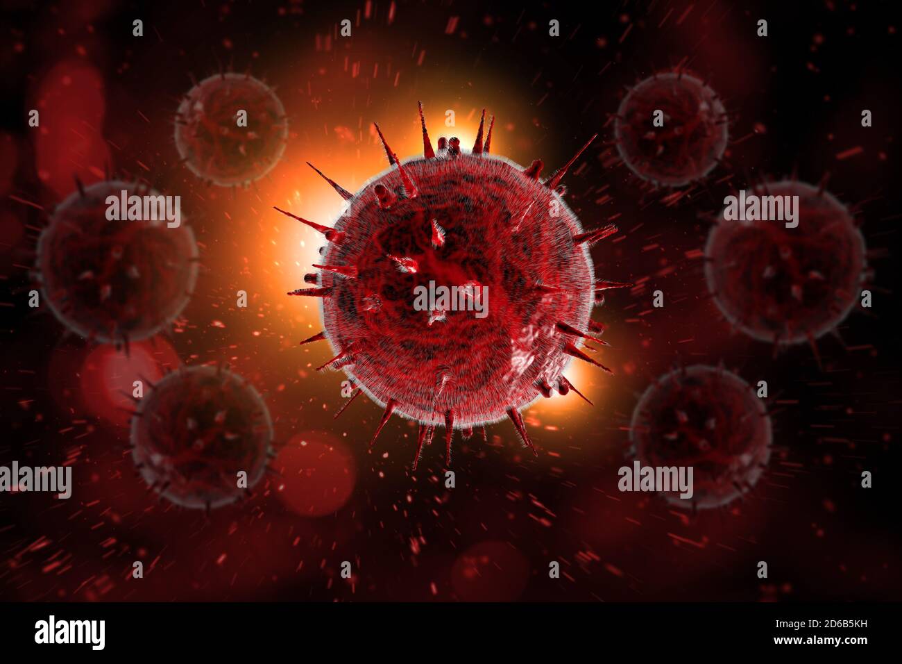 HIV Aids virus cells for medical science background 3D illustration ...