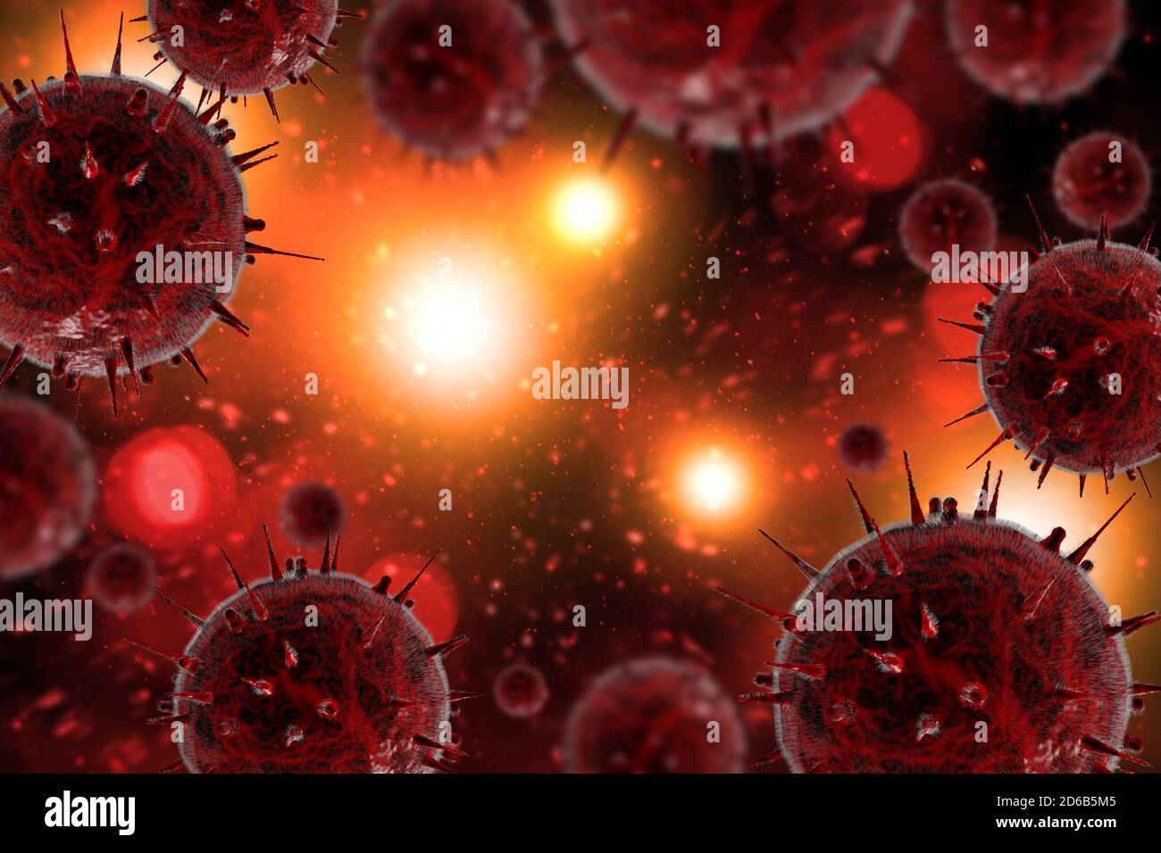 HIV Aids virus cells for medical science background 3D illustration ...