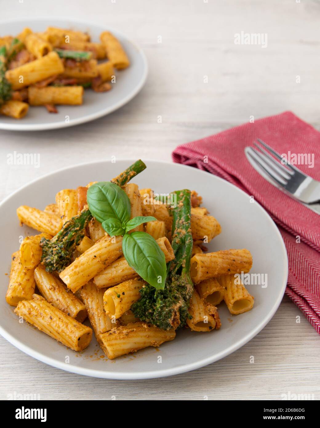 Closeup shot of the freshly made delicious pasta on the plate Stock ...