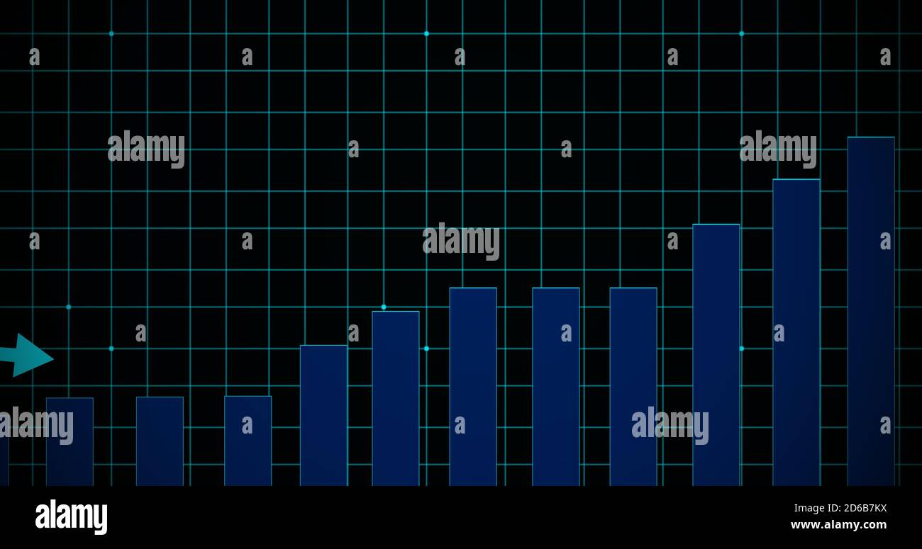 Growth success arrow on grid line. business graph showing 3d arrow ...
