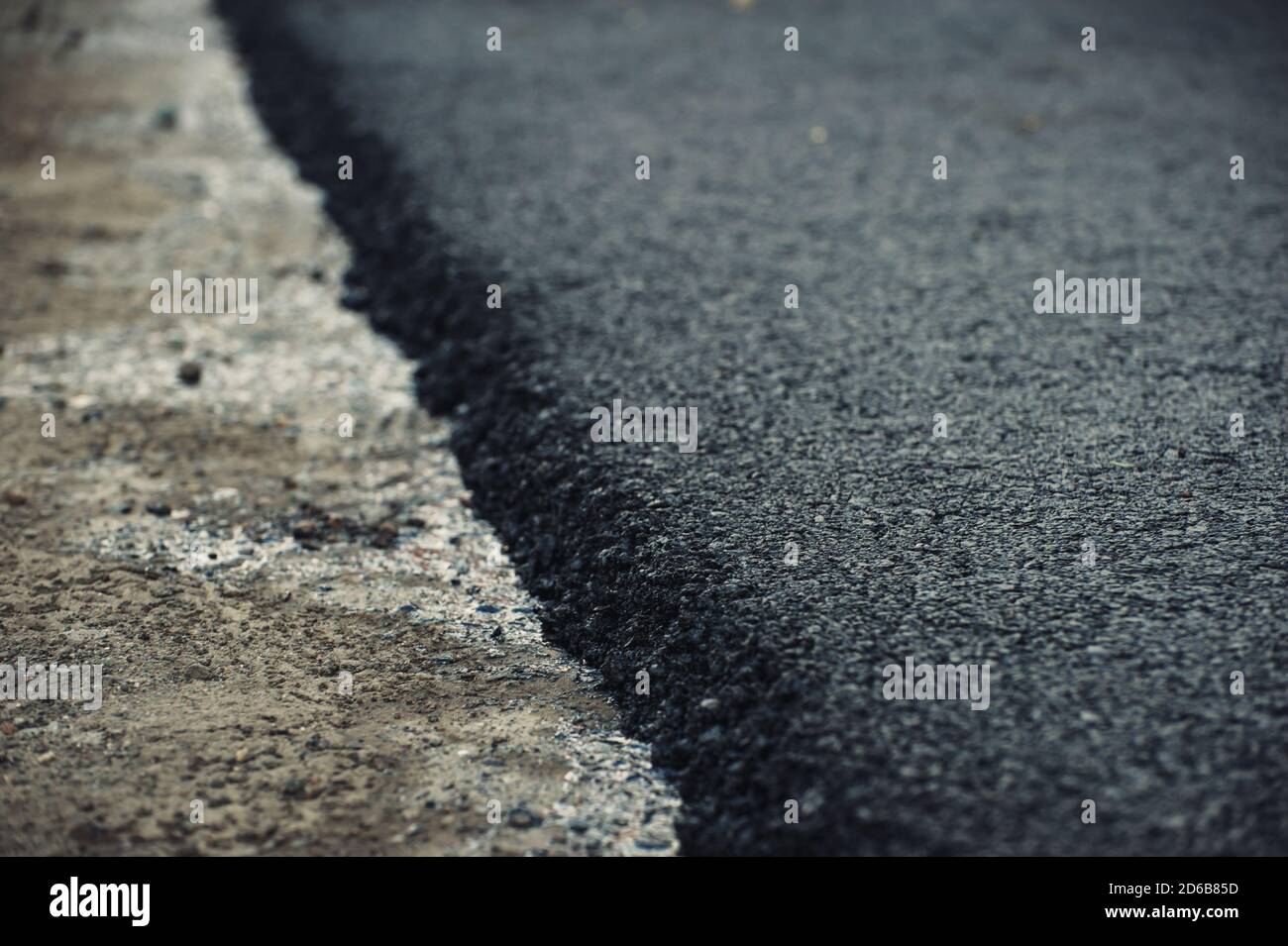 Part of fresh asphalt close-up. Construction and repair of roads Stock ...