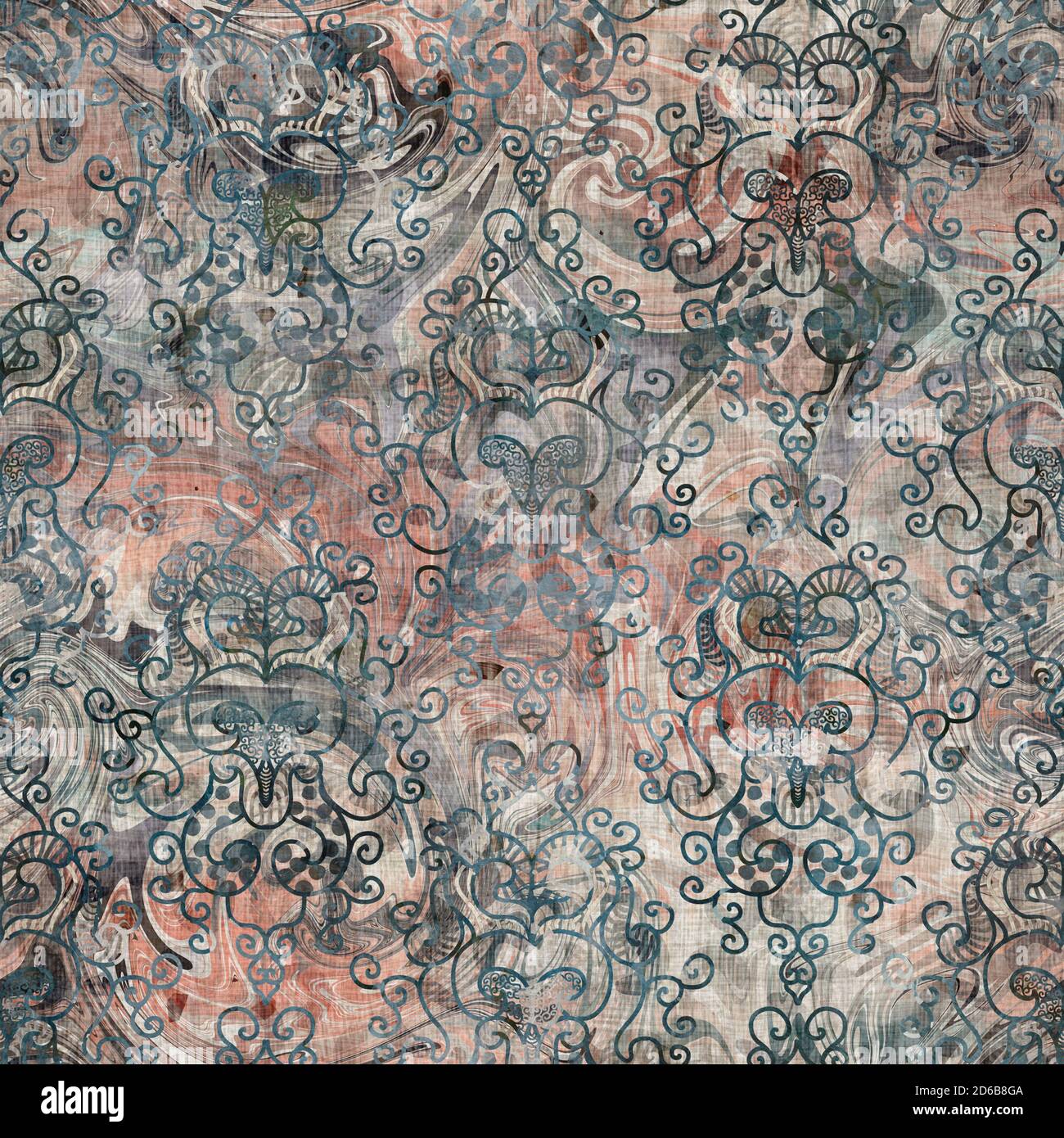 Chic formal grungy damask texture seamless pattern Stock Photo - Alamy