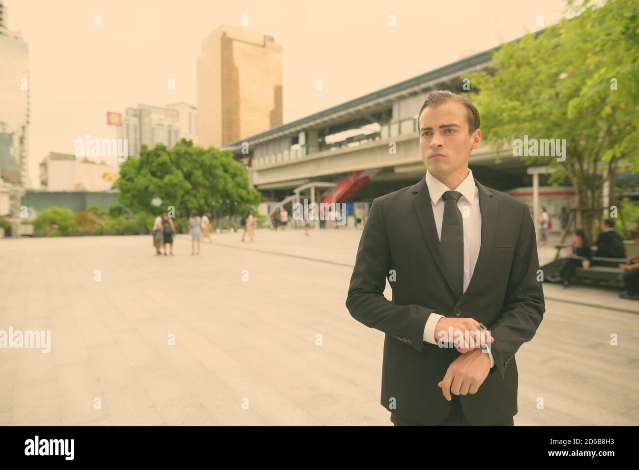 Young businessman exploring the city of Bangkok, Thailand Stock Photo ...