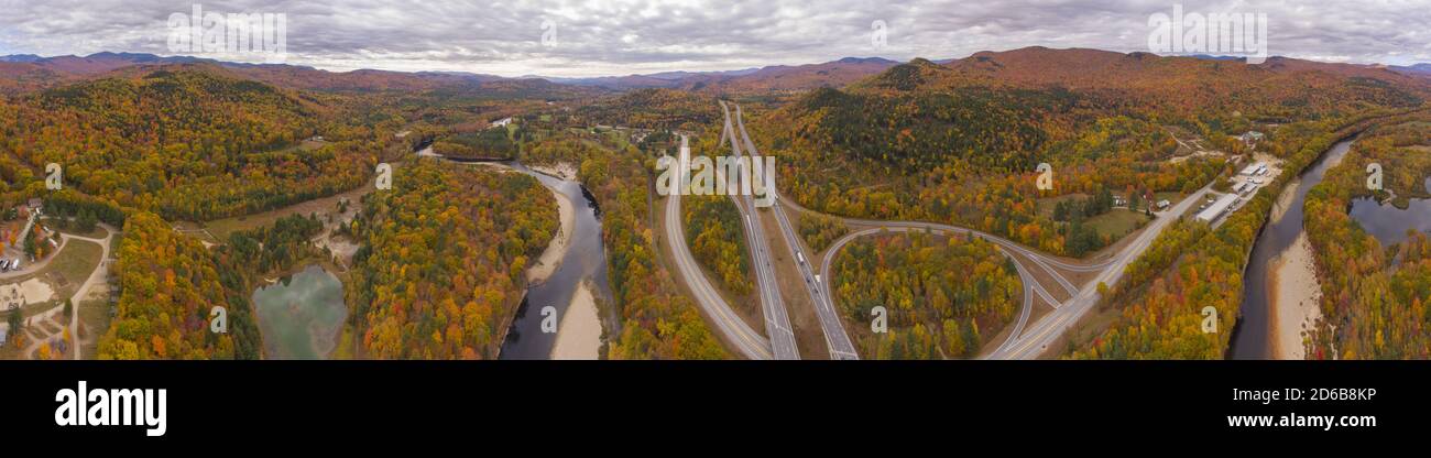 Interstate Highway 93 at Exit 30 with US Route 3 and Pemigewasset River ...