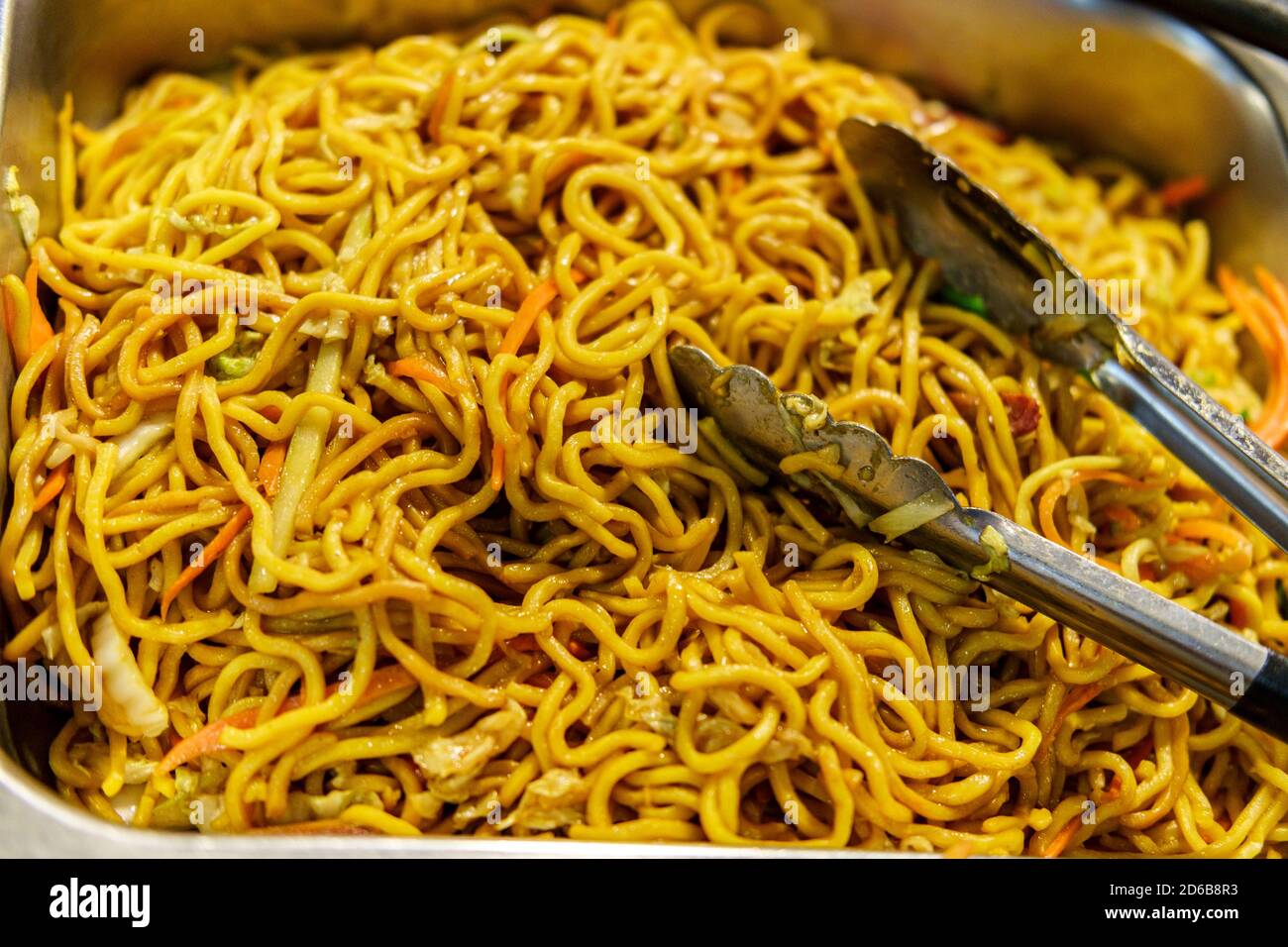 Chinese food Lo mein buffet self service lunch or dinner Stock Photo ...