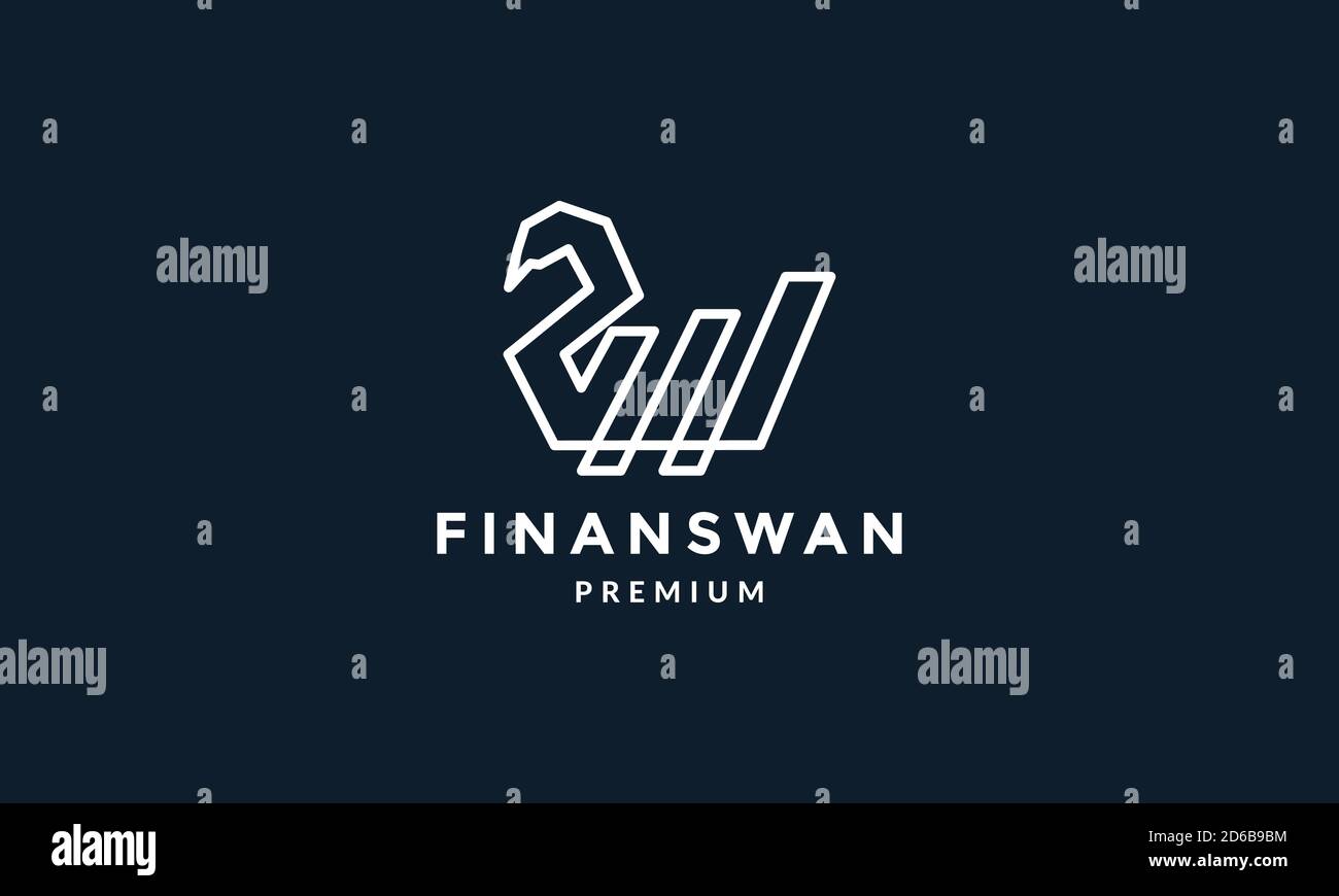 bird swan or goose line finance logo vector illustration design Stock ...