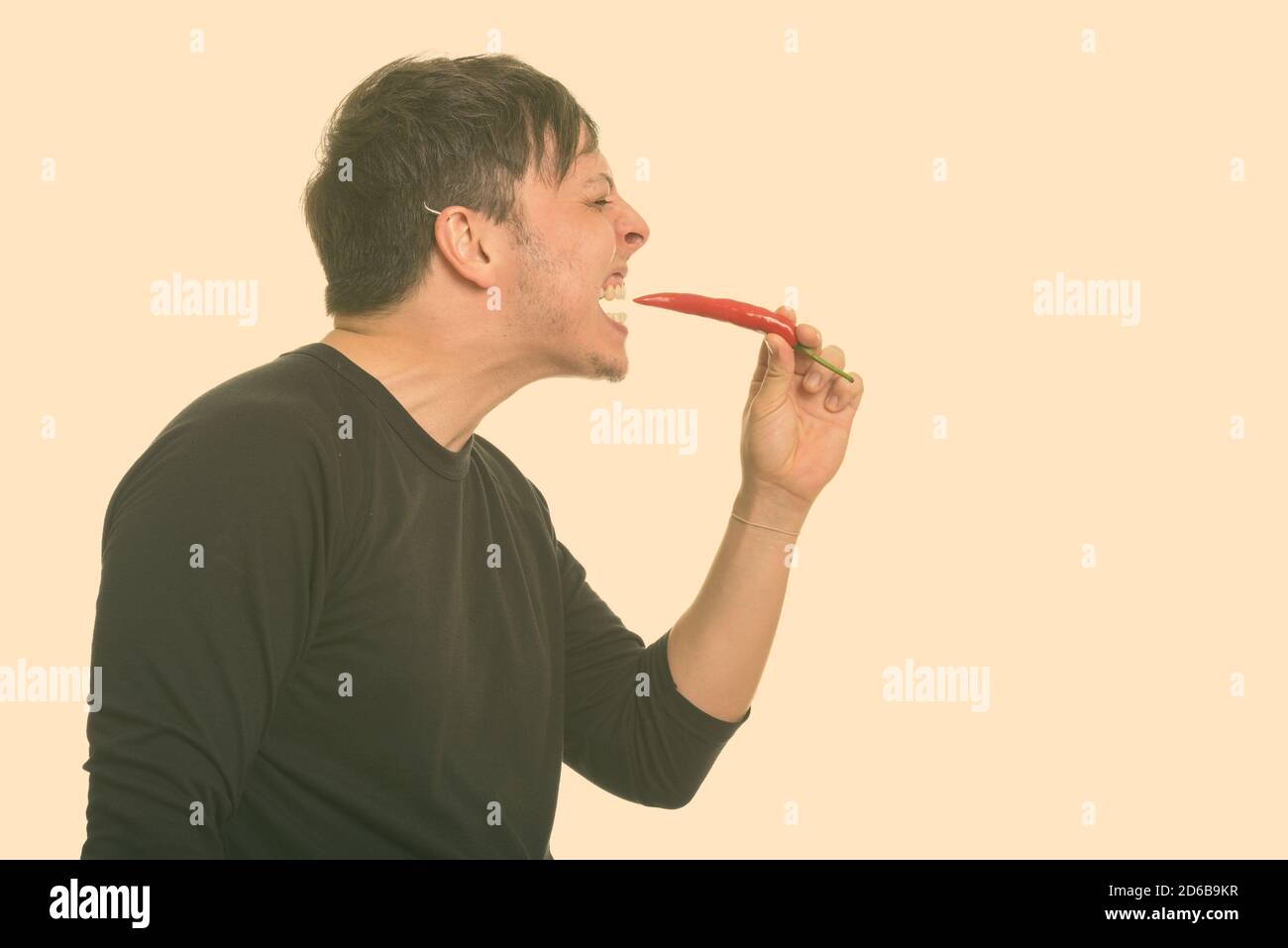 Profile people eating hi-res stock photography and images - Alamy