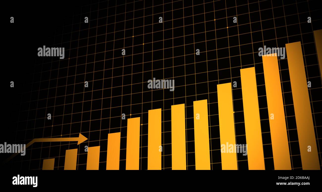 Growth success arrow on grid line. business graph showing 3d arrow ...