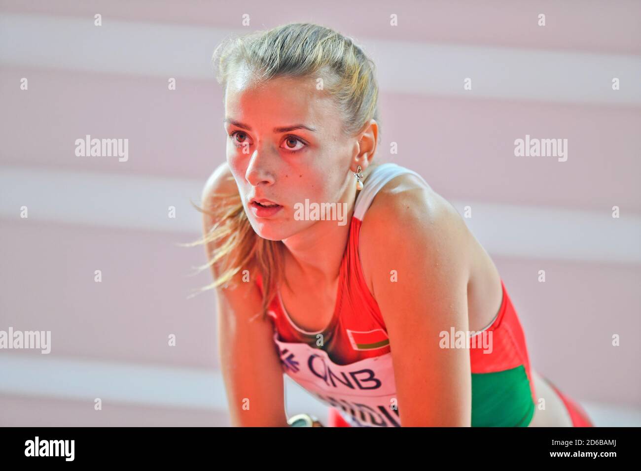 Karyna Demidik (Belarus). High Jump Women finals. IAAF World Athletics ...