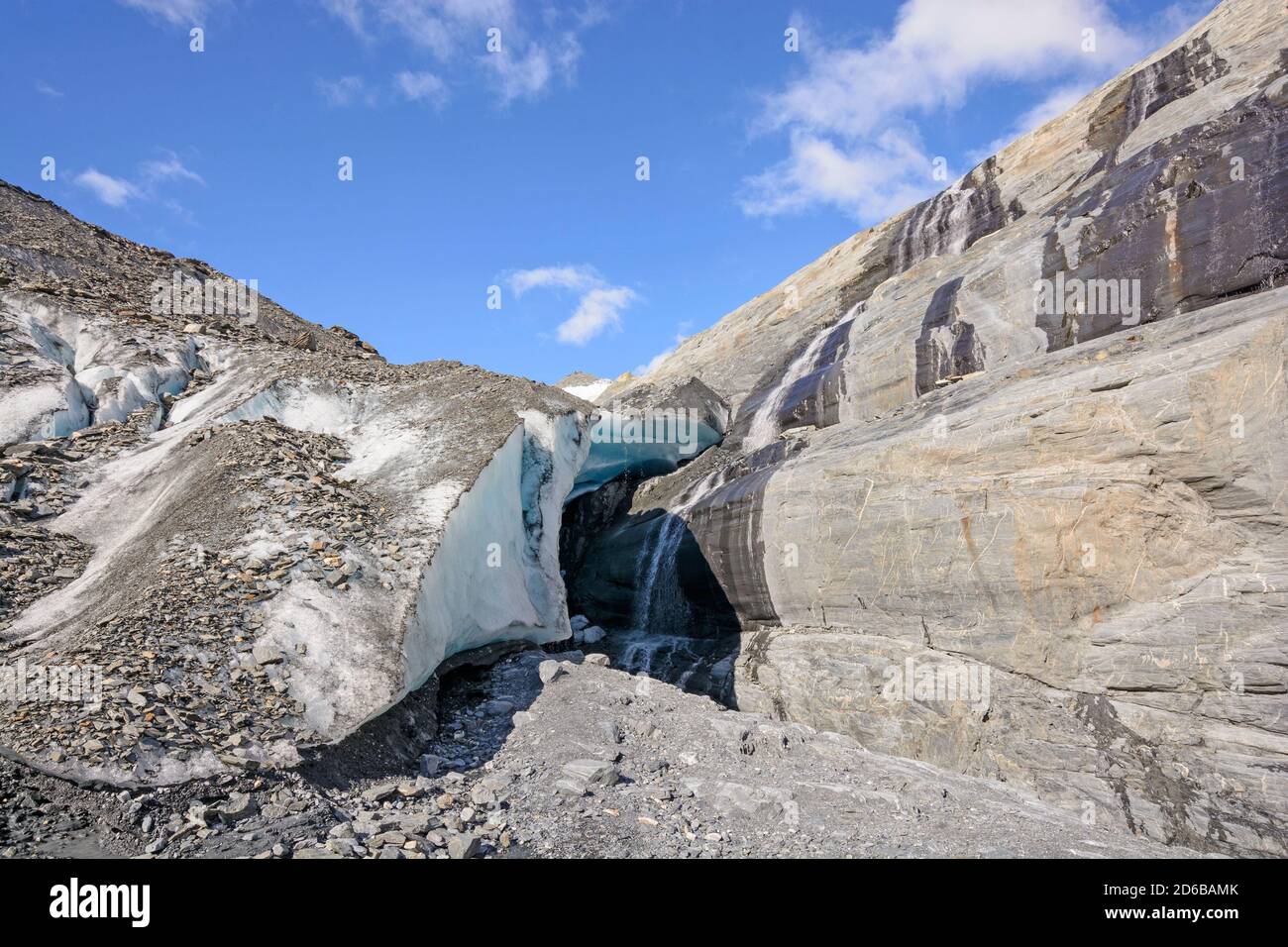 Glacial Ice and Bedrock on a Sunny Day on the Worthington Glacier in ...
