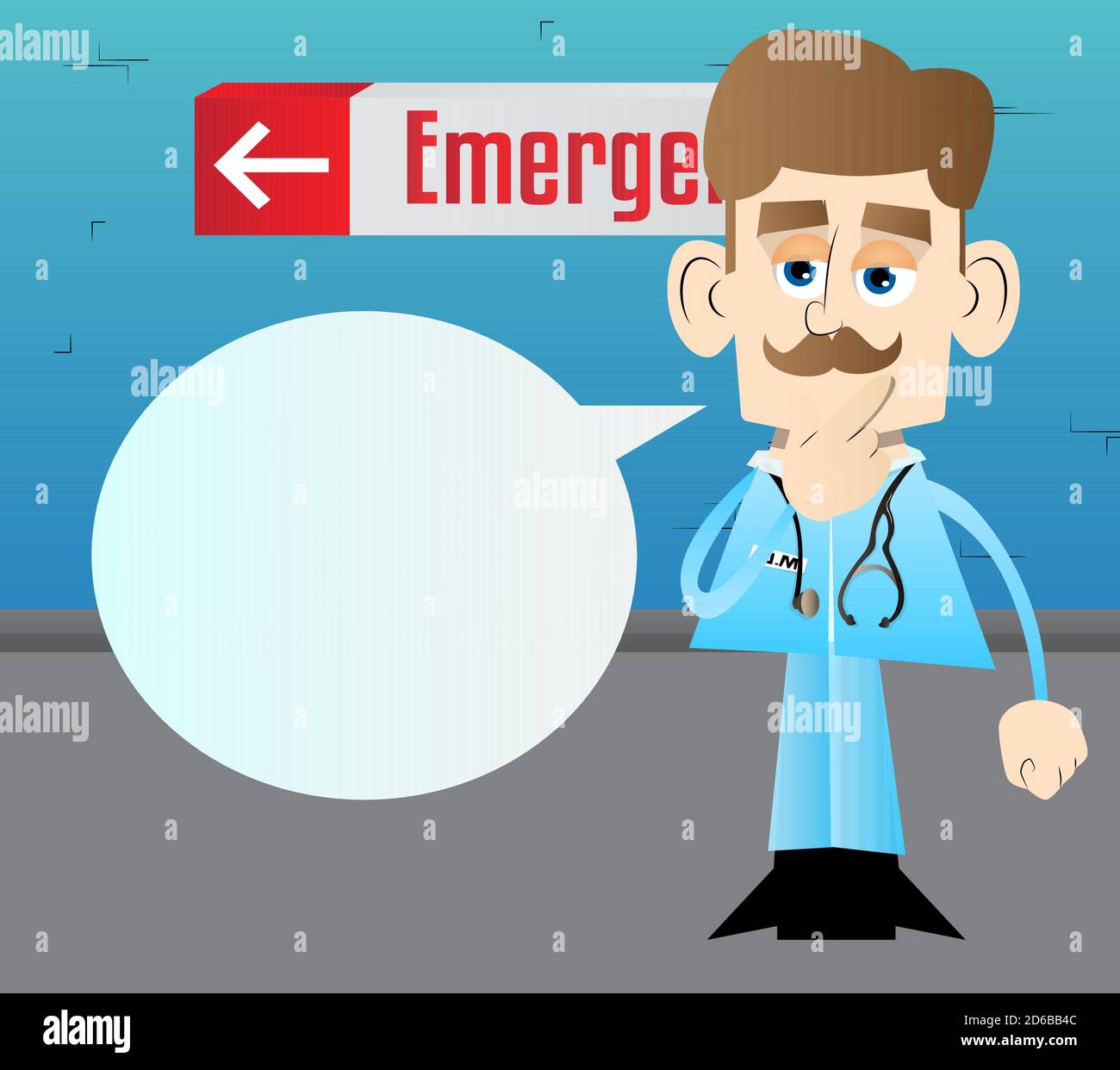 Cartoon concerned doctor illustration hi-res stock photography and ...