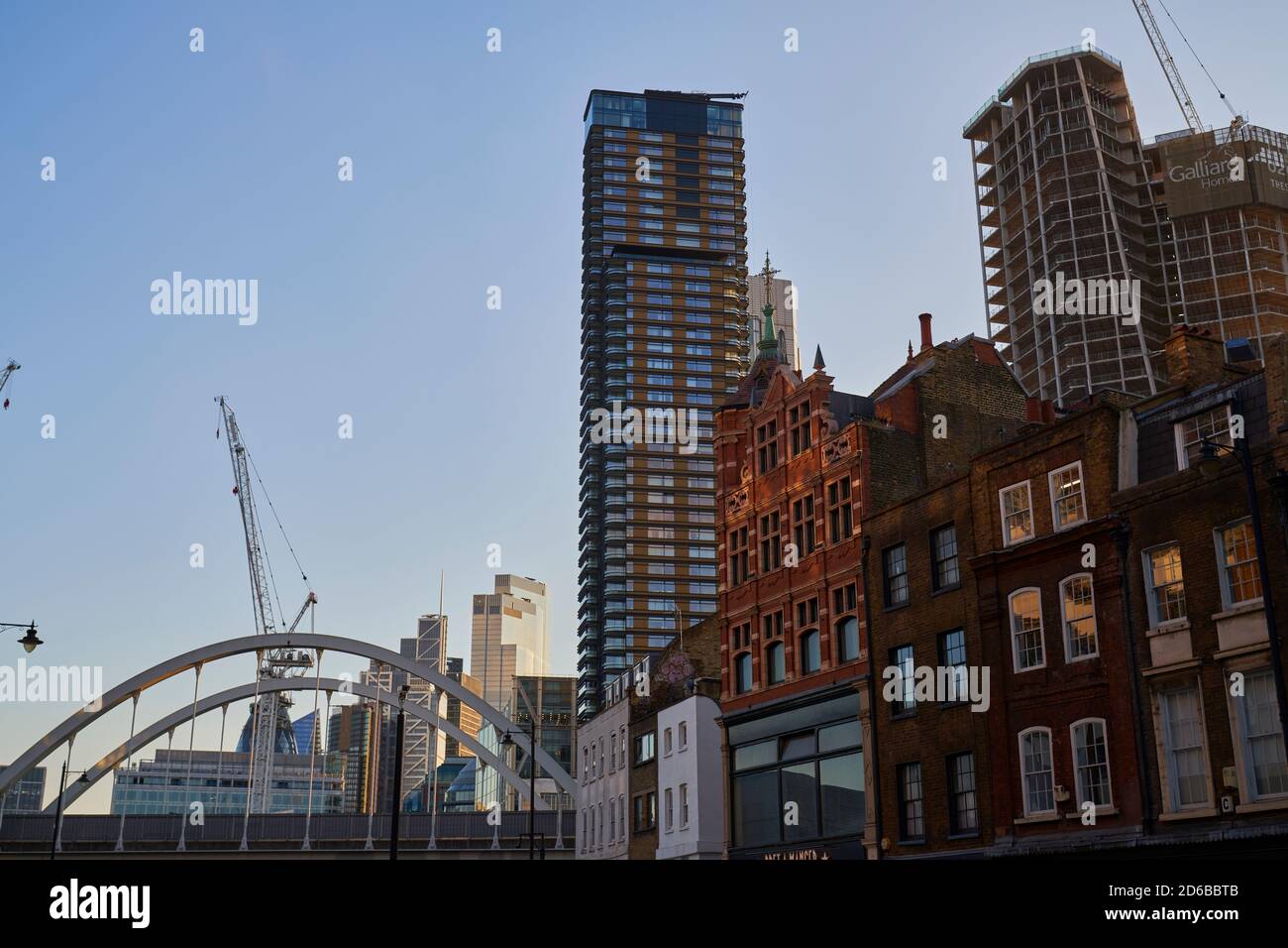 Shoreditch High Street looking towards the City of London with the ...