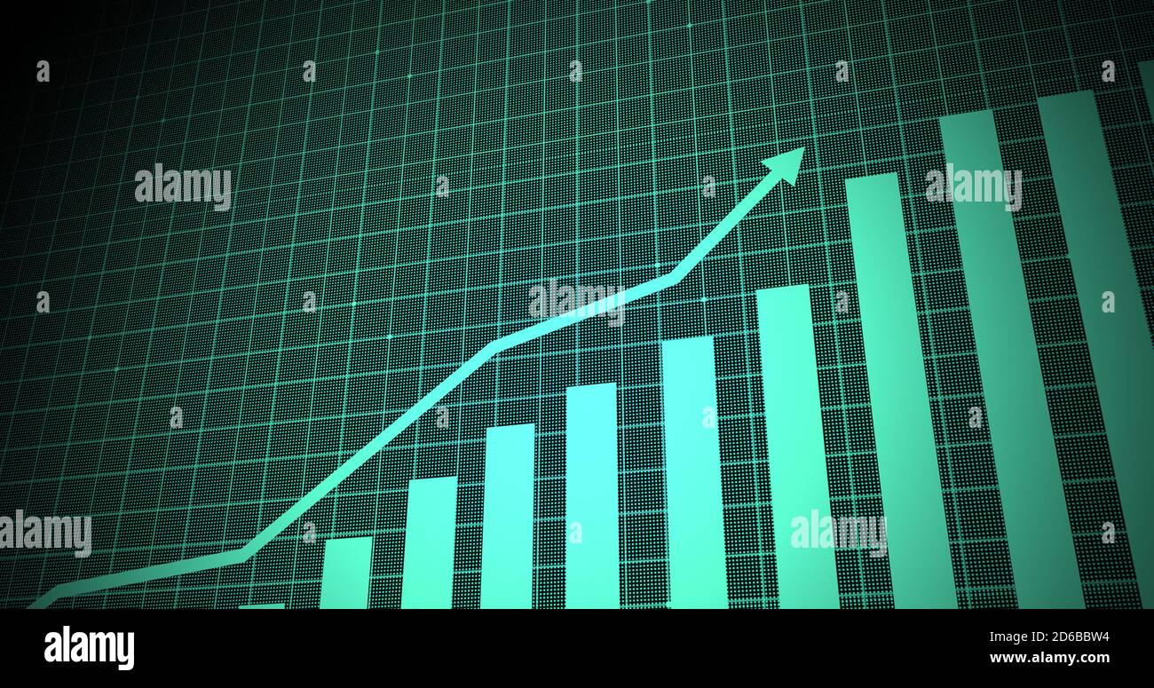 Red arrow growing over a bar chart hi-res stock photography and images ...