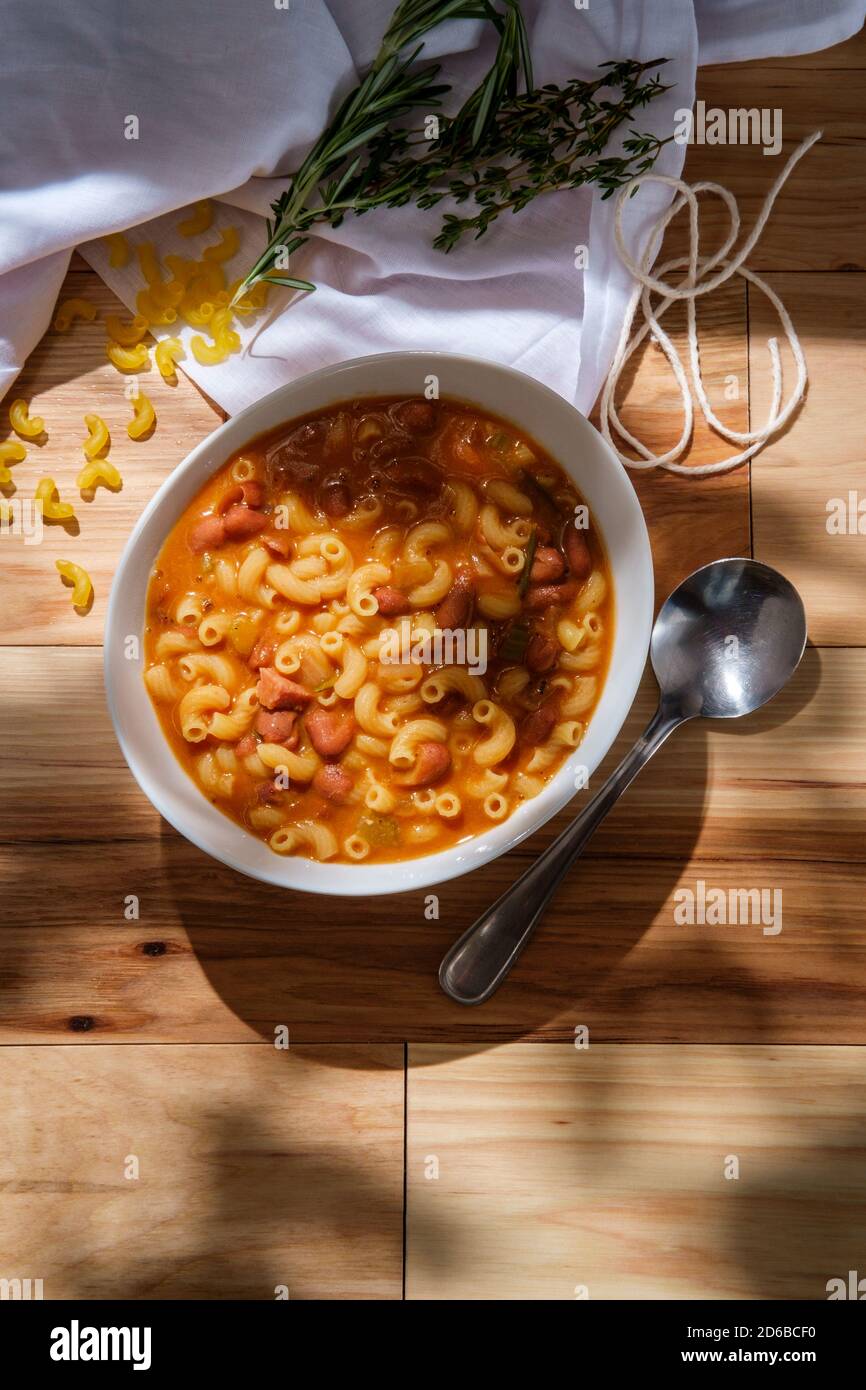 Traditional Italian peasant bean soup pasta e fagioli with gluten-free ...