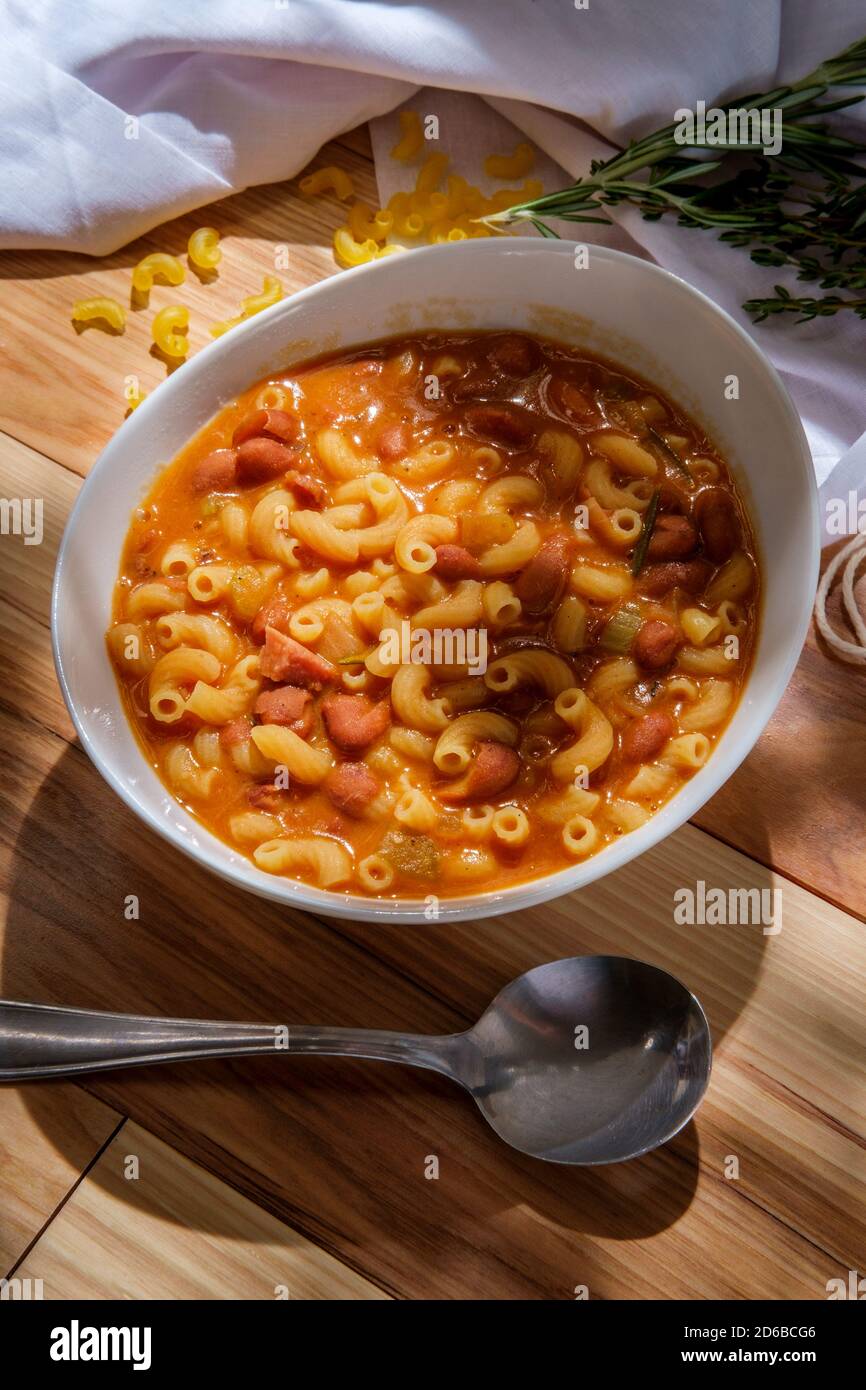 Traditional Italian peasant bean soup pasta e fagioli with gluten-free ...