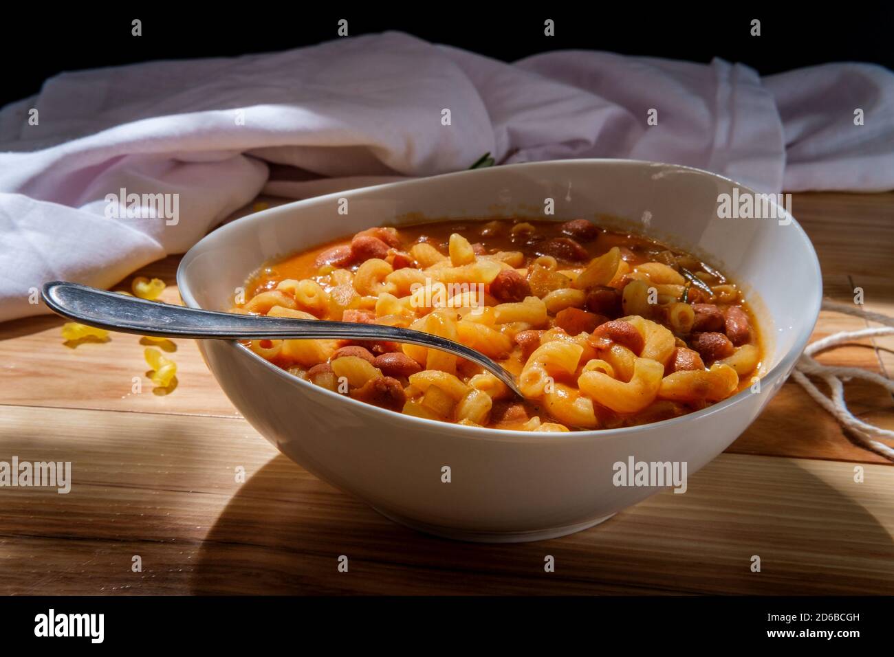 Traditional Italian peasant bean soup pasta e fagioli with gluten-free ...