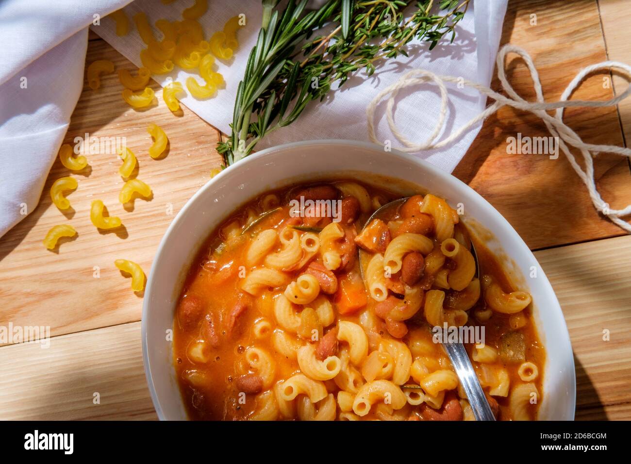 Traditional Italian peasant bean soup pasta e fagioli with gluten-free ...