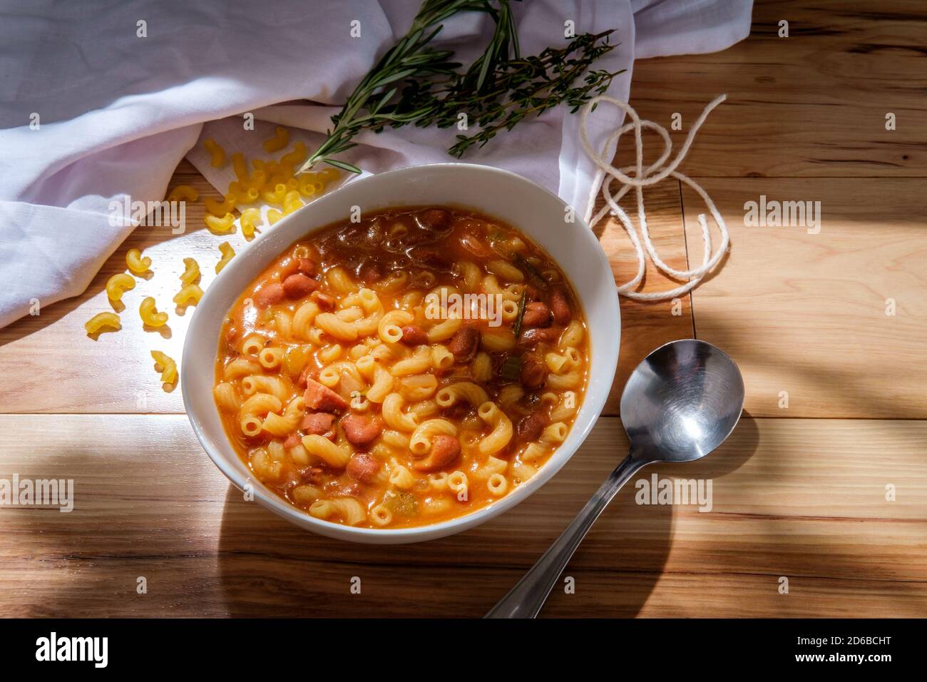Traditional Italian peasant bean soup pasta e fagioli with gluten-free ...