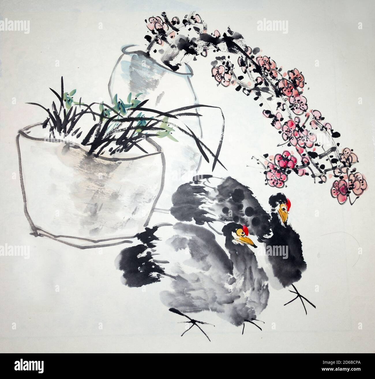 Chinese traditional painting of chicken Stock Photo - Alamy