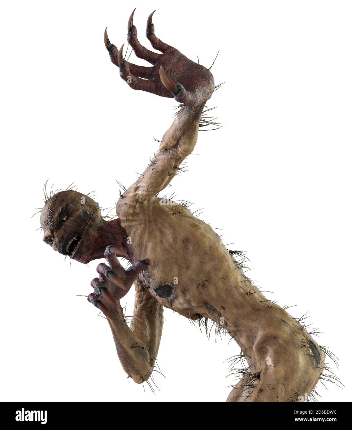 Straw man scarecrow monster isolated on white background 3d ...