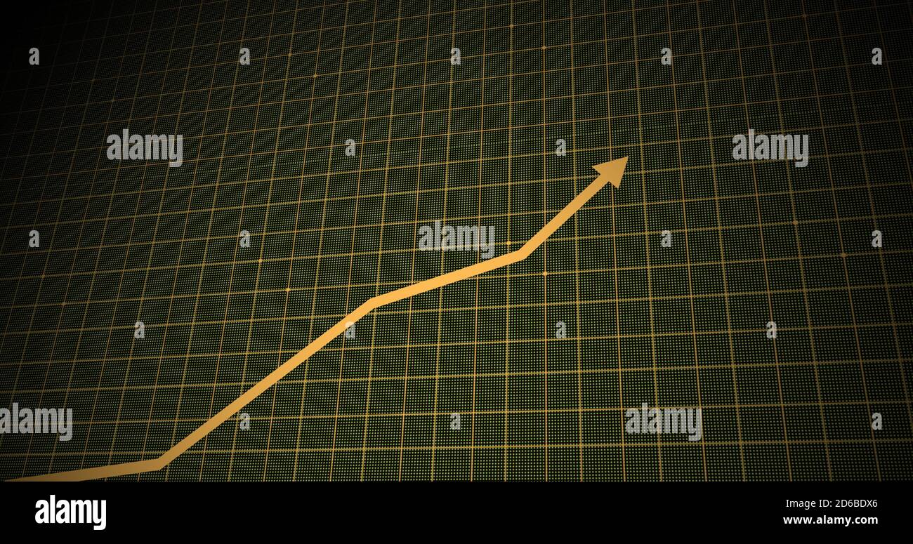 Growing arrow over transparent world map. business graph showing 3d ...