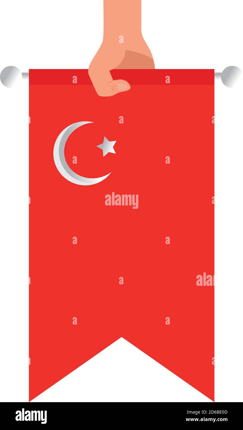 hand holding turkish flag banner vector design Stock Vector Image & Art ...
