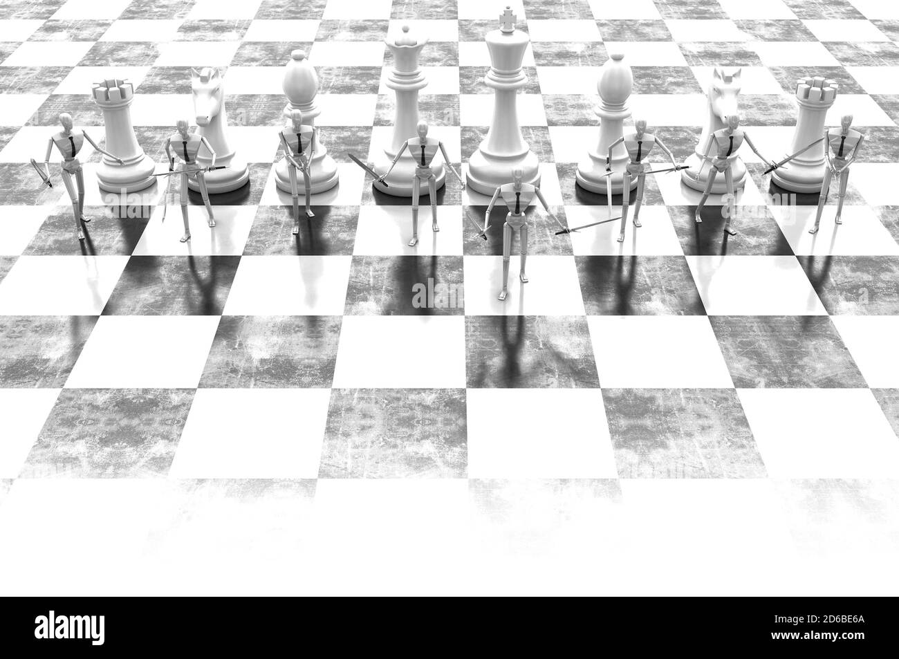 3d rendering Businessman fighting, playing chess Stock Photo - Alamy