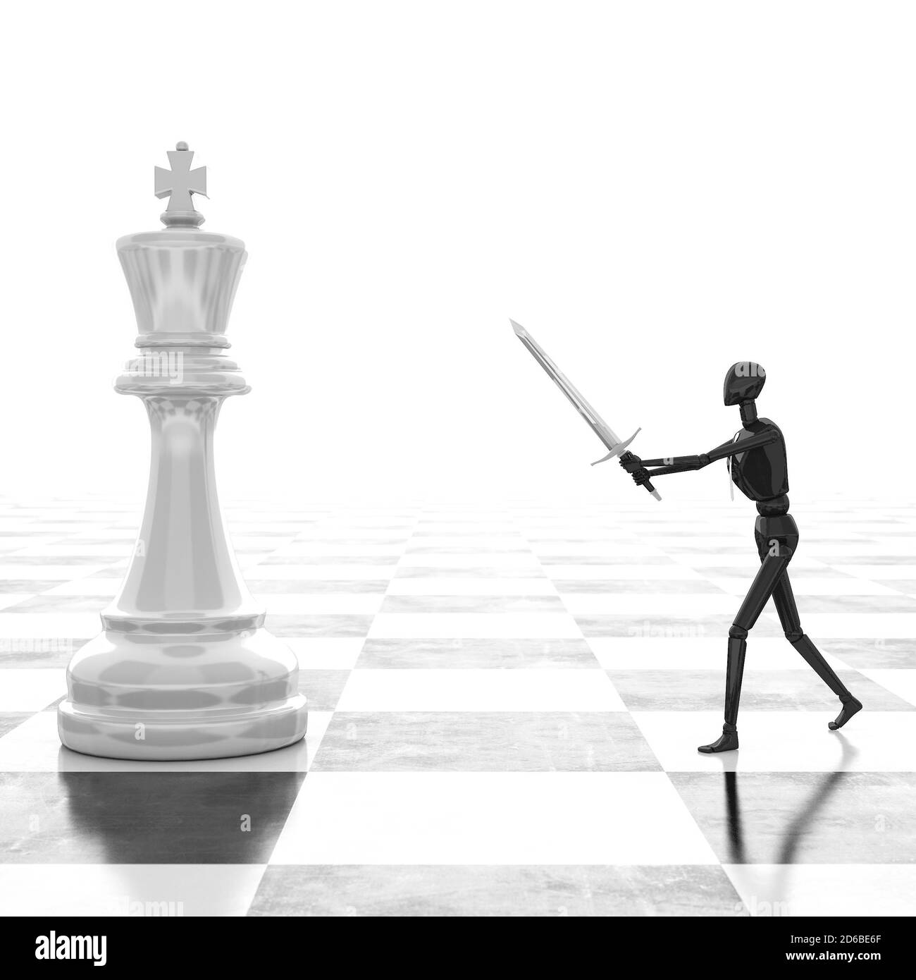 3d rendering Businessman fighting, playing chess Stock Photo - Alamy