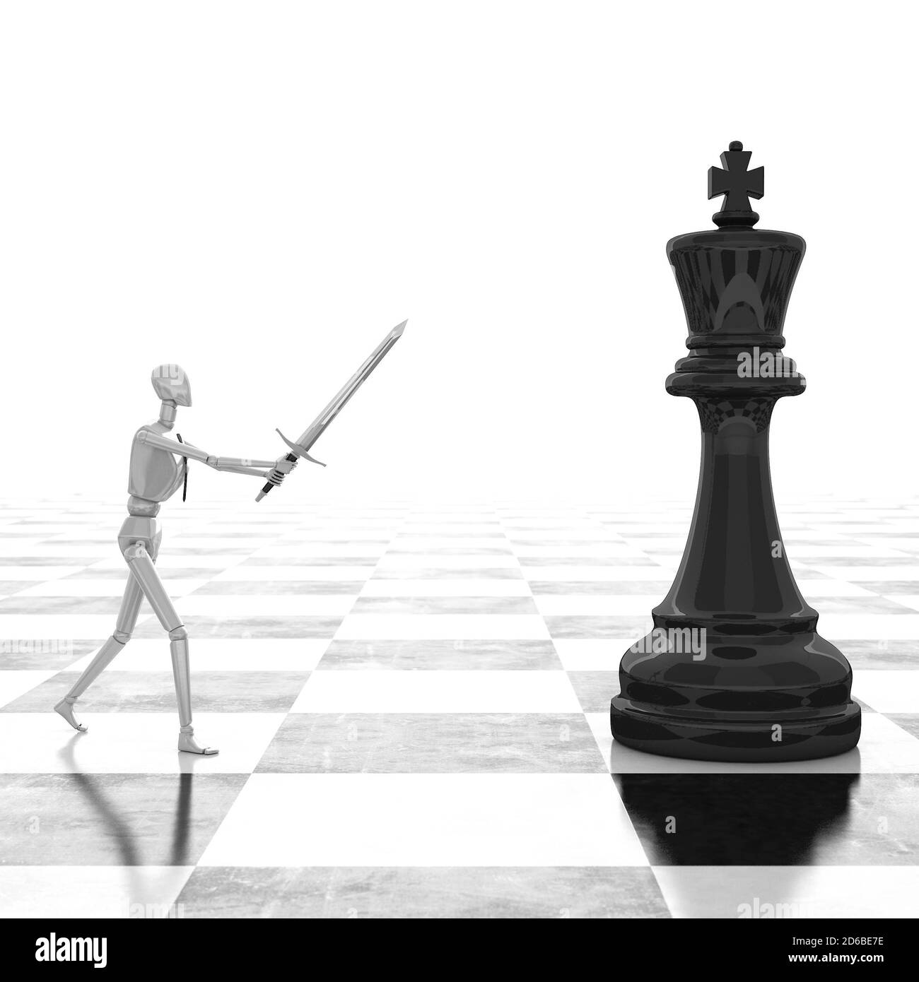 3d rendering Businessman fighting, playing chess Stock Photo - Alamy