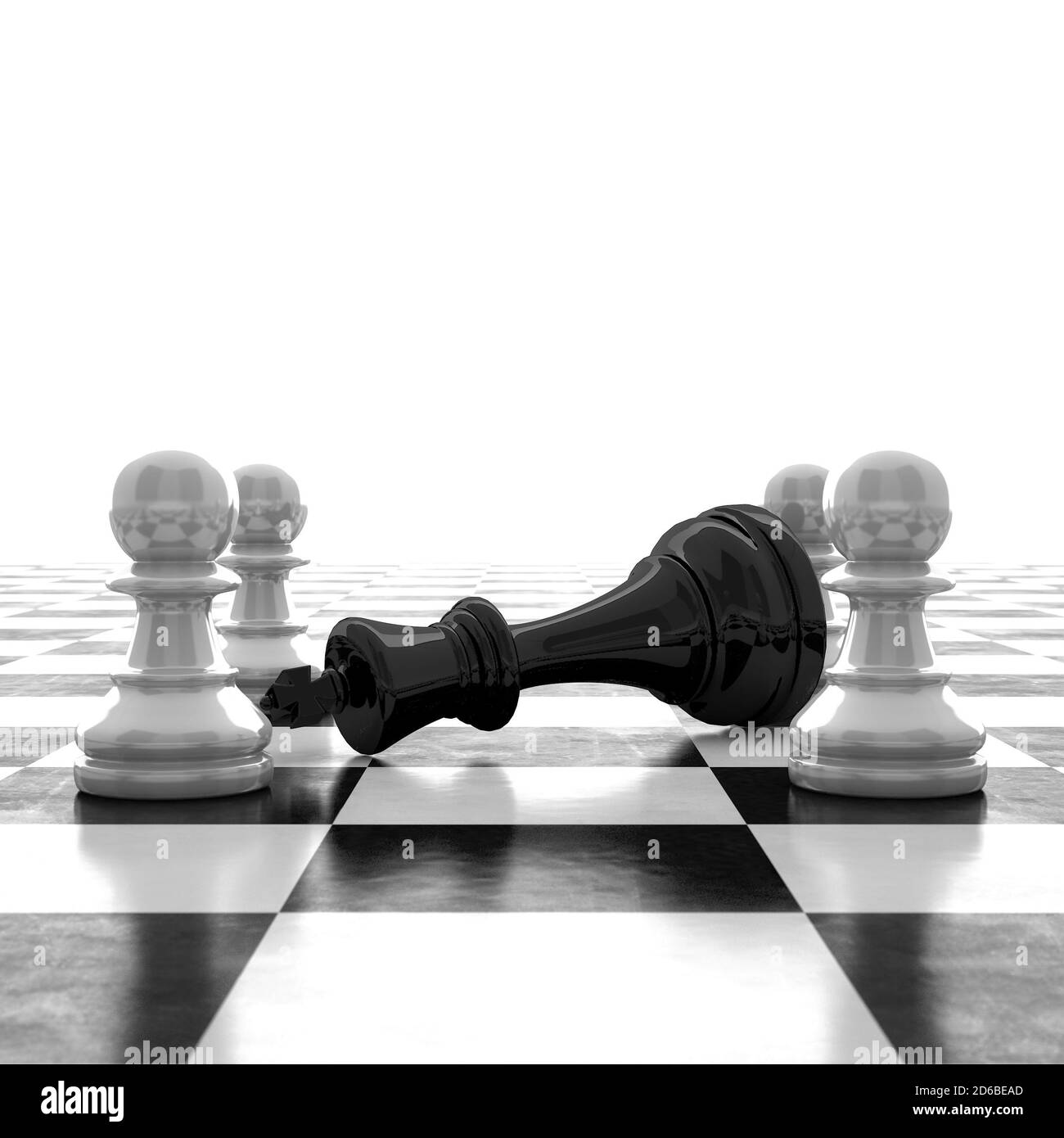 3d rendering Last chessman defeated Stock Photo - Alamy