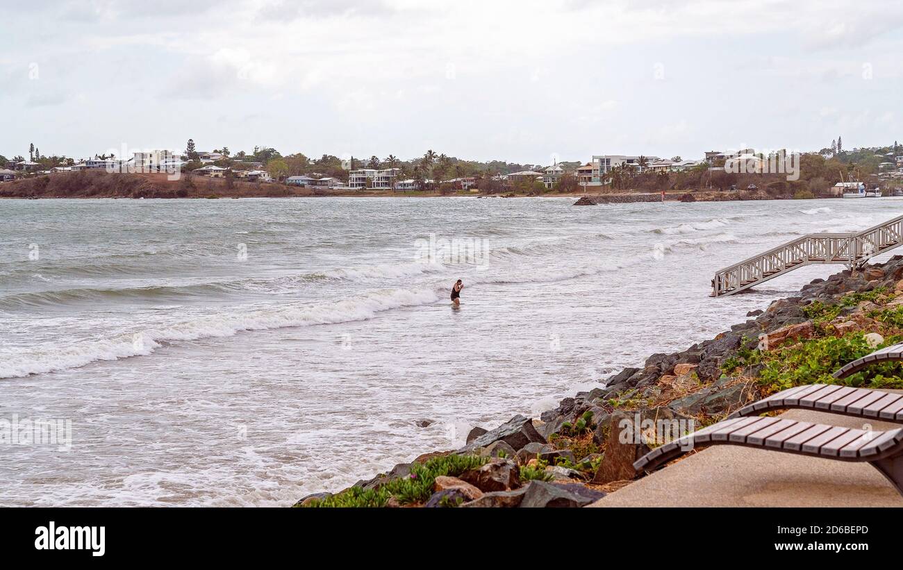 Yeppoon, Queensland, Australia - december 2019: A woman emerges from ...