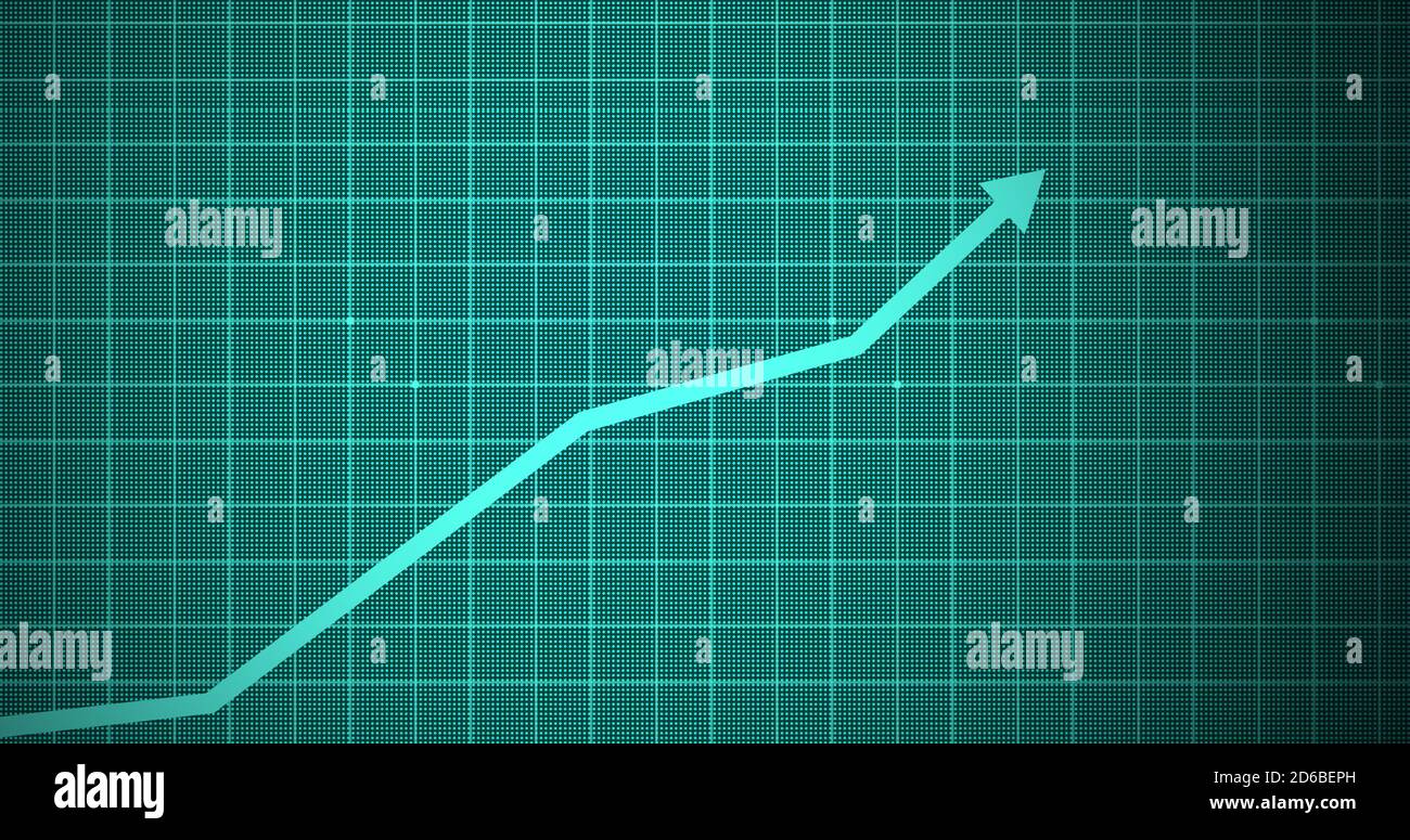 Growing arrow over transparent world map. business graph showing 3d ...