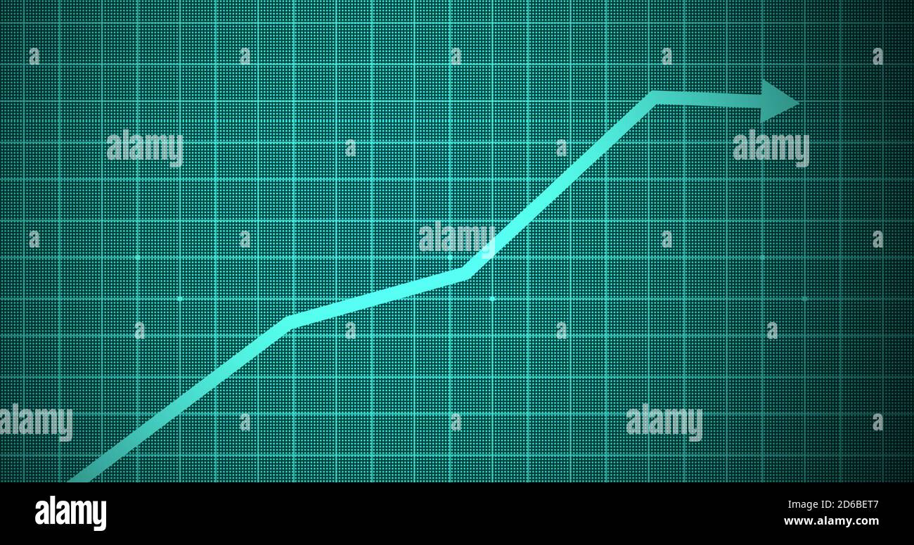 Growing arrow over transparent world map. business graph showing 3d ...