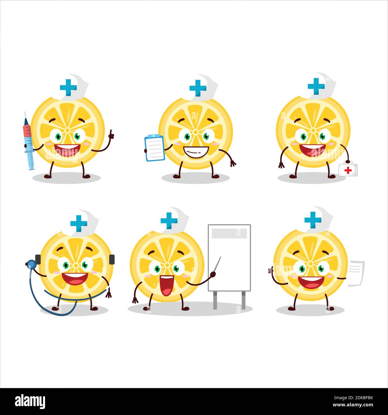 Doctor profession emoticon with orange cartoon character Stock Vector ...
