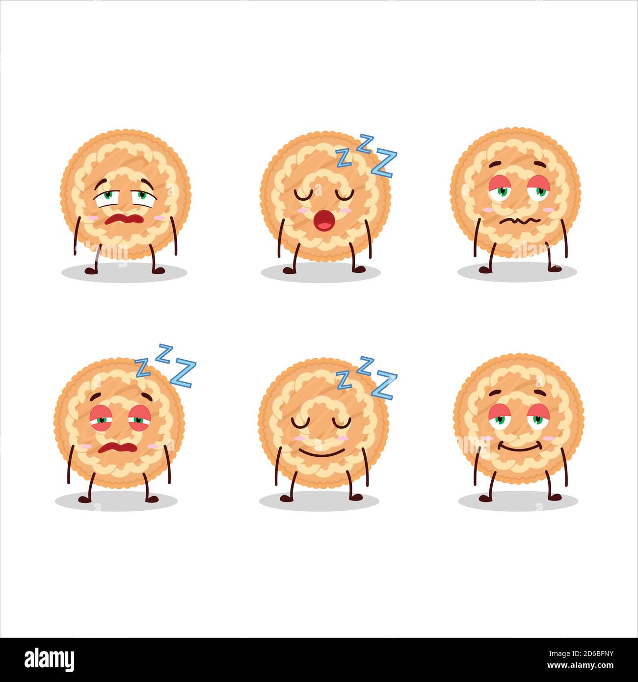 Cartoon character of potatoes pie with sleepy expression Stock Vector ...
